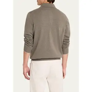 Brunello Cucinelli Cashmere Knit Long-sleeve Polo Shirt - Camel