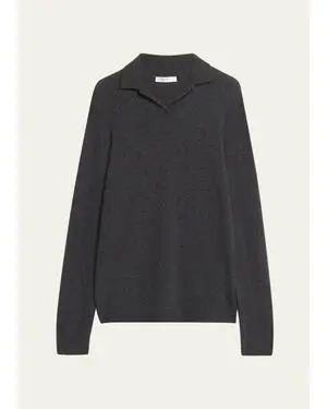 THE ROW Oashi Cashmere Knit Polo Top