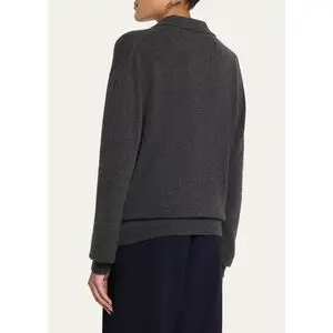 THE ROW Oashi Cashmere Knit Polo Top