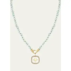 SYDNEY EVAN Open Starburst Diamond Charm On Beaded Necklace