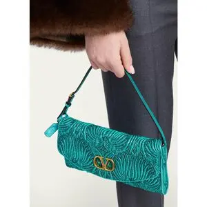 Valentino Garavani Devain Metallic Jacquard Top-handle Bag