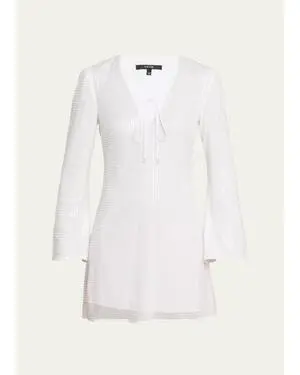 TOCCIN Raine Sequined Flared-sleeve Mini Dress Coverup