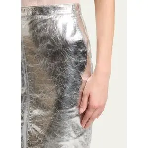 Saint Laurent Metallic Leather Pencil Skirt