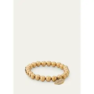 SYDNEY EVAN 14k Diamond Medium Lips Charm On Gold Stretch Bracelet
