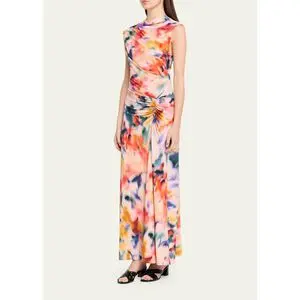 Simkhai Acacia Draped Jersey Midi Dress - Daisy Multi