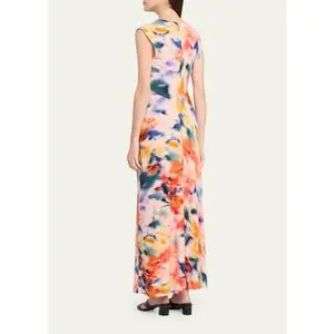 Simkhai Acacia Draped Jersey Midi Dress - Daisy Multi