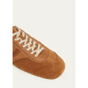 Dries Van Noten Suede & Leather Sneaker-style Slippers - Cognac