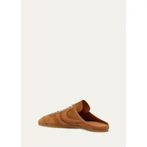 Dries Van Noten Suede & Leather Sneaker-style Slippers - Cognac