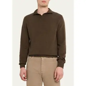Fioroni Cotton Johnny Collar Polo Sweater
