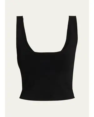 A.L.C. Farrah Cropped Tank Top - Black