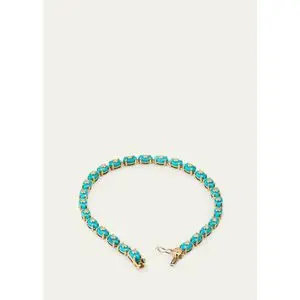 SYDNEY EVAN 14k Gold Tiny Carved Stone Eternity Bracelet With Diamonds