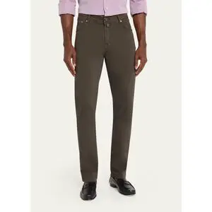 Kiton Cotton And Cashmere Stretch Slim Straight Five-pocket Pants