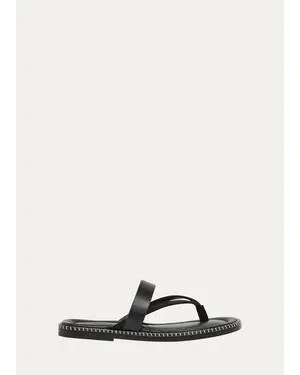 Dries Van Noten Thong Leather Sandals - Black