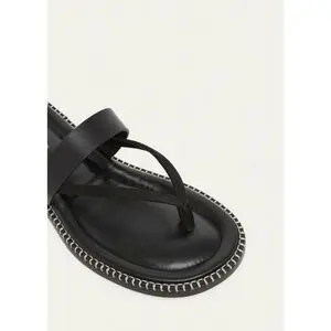Dries Van Noten Thong Leather Sandals - Black