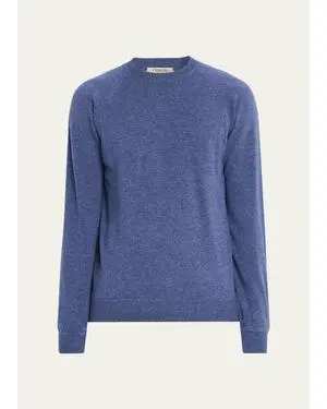 Fioroni Sweatshirt-style Cashmere Crewneck Sweater - Blue