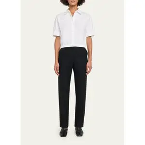 Theory Short-sleeve Button-front Shirt - White