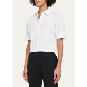 Theory Short-sleeve Button-front Shirt - White