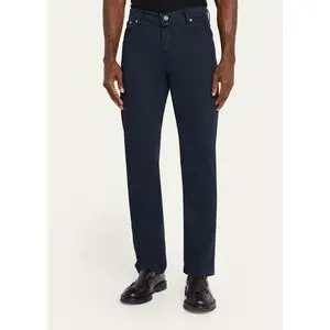 Kiton Cotton And Cashmere Stretch Slim Five-pocket Pants