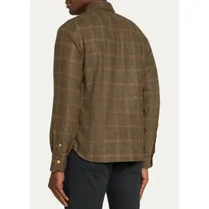 Kiton Cashmere And Wool Plaid Button-front Shirt