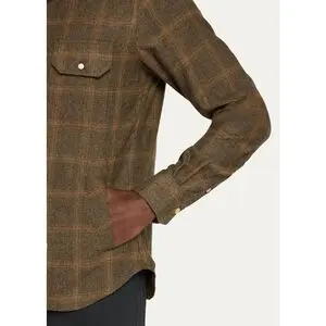 Kiton Cashmere And Wool Plaid Button-front Shirt