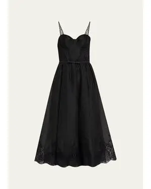 Zimmermann Valiant Lace-trim Corset Dress - Black