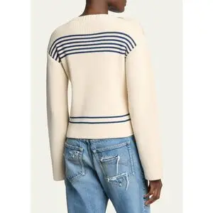 Balenciaga Mariniere Striped Cotton Knit Boat-neck Sweater