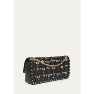 Valentino Garavani Embroidered Quilted Leather Shoulder Bag