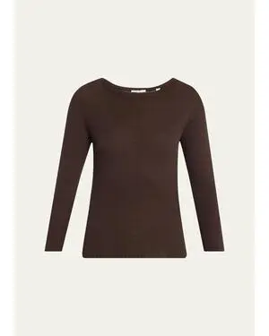 Vince Boat-neck Cashmere-silk Top - Iron