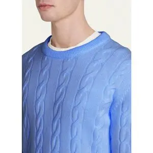 Kiton 3-ply Cashmere Cable Knit Crewneck Sweater