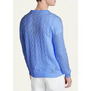 Kiton 3-ply Cashmere Cable Knit Crewneck Sweater