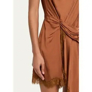 A.L.C. Dion Draped Satin Lace Mini Dress