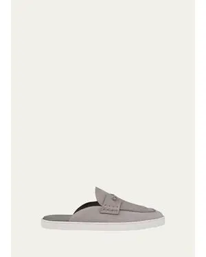 CHRISTIAN LOUBOUTIN Chanme Leather Slides - Phantom Gr