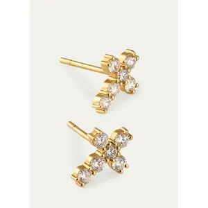 ANITA KO 18k Gold Diamond Cross Stud Earrings
