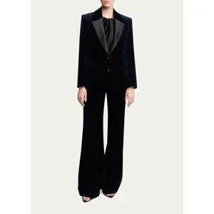 Victoria Beckham Single-breasted Velvet Tuxedo Jacket