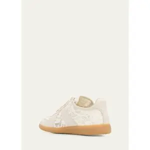 MAISON MARGIELA Replica Lace And Leather Low-top Sneakers - White