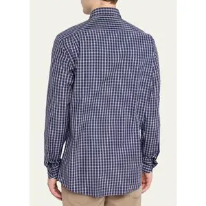 Zegna Centoquaranta Cotton Plaid Button-front Shirt