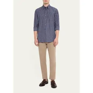 Zegna Centoquaranta Cotton Plaid Button-front Shirt