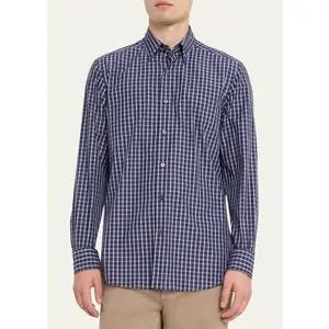 Zegna Centoquaranta Cotton Plaid Button-front Shirt