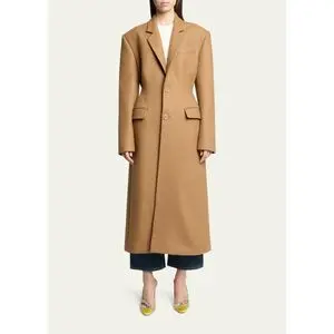 Balenciaga Single-breasted Wool Long Tailored Coat