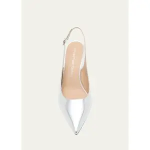 STUART WEITZMAN Metallic Slingback Pumps - Silver