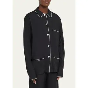 TOTEME Piped Silk Pj Top