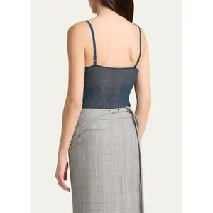 Victoria Beckham Sheer Rib Camisole Top