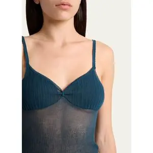 Victoria Beckham Sheer Rib Camisole Top