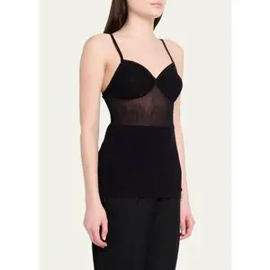 Victoria Beckham Sheer Rib Camisole Top