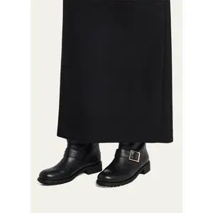JIMMY CHOO Biker Mid Leather Mid-calf Boots - Black