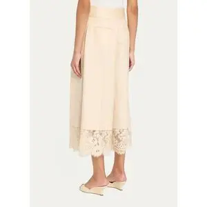 Zimmermann Valiant Lace-hem Stretch-wool Skirt