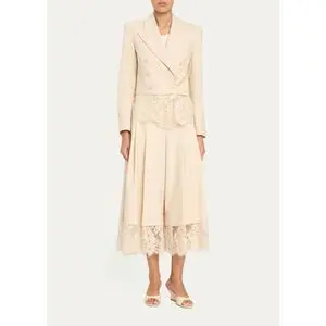 Zimmermann Valiant Lace-hem Stretch-wool Skirt