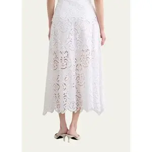 TOCCIN Stacy Embroidered Midi Skirt