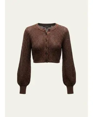 TOCCIN Tori Blouson-sleeve Cardigan - Cocoa