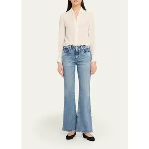 Moussy Vintage Washed Denim Mid-rise Flared Jeans